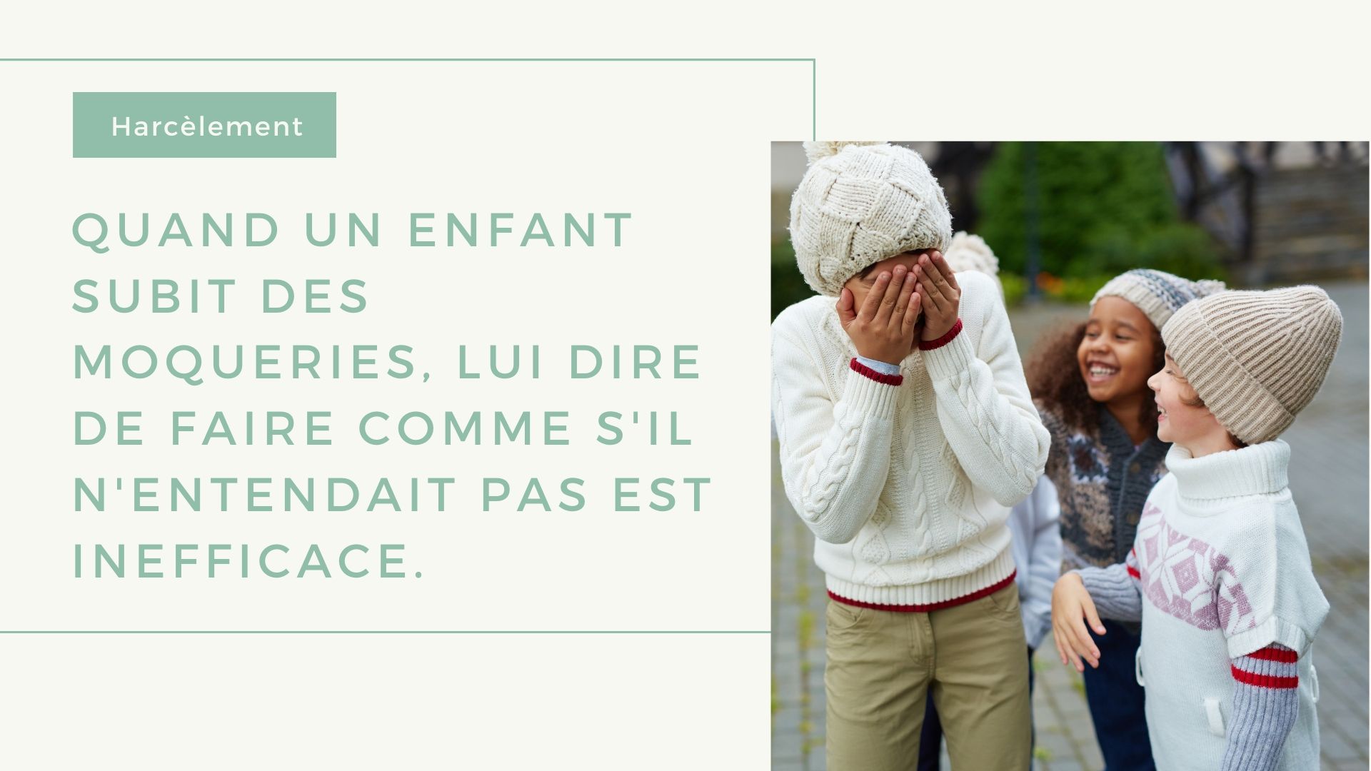 Quand un enfant subit des moqueries : comment réagir