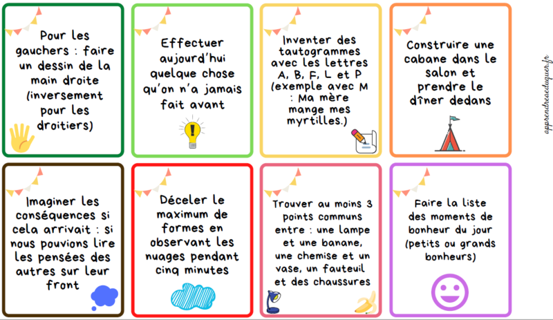 [Vacances] Un défi par jour en famille (créativité et joie de vivre)