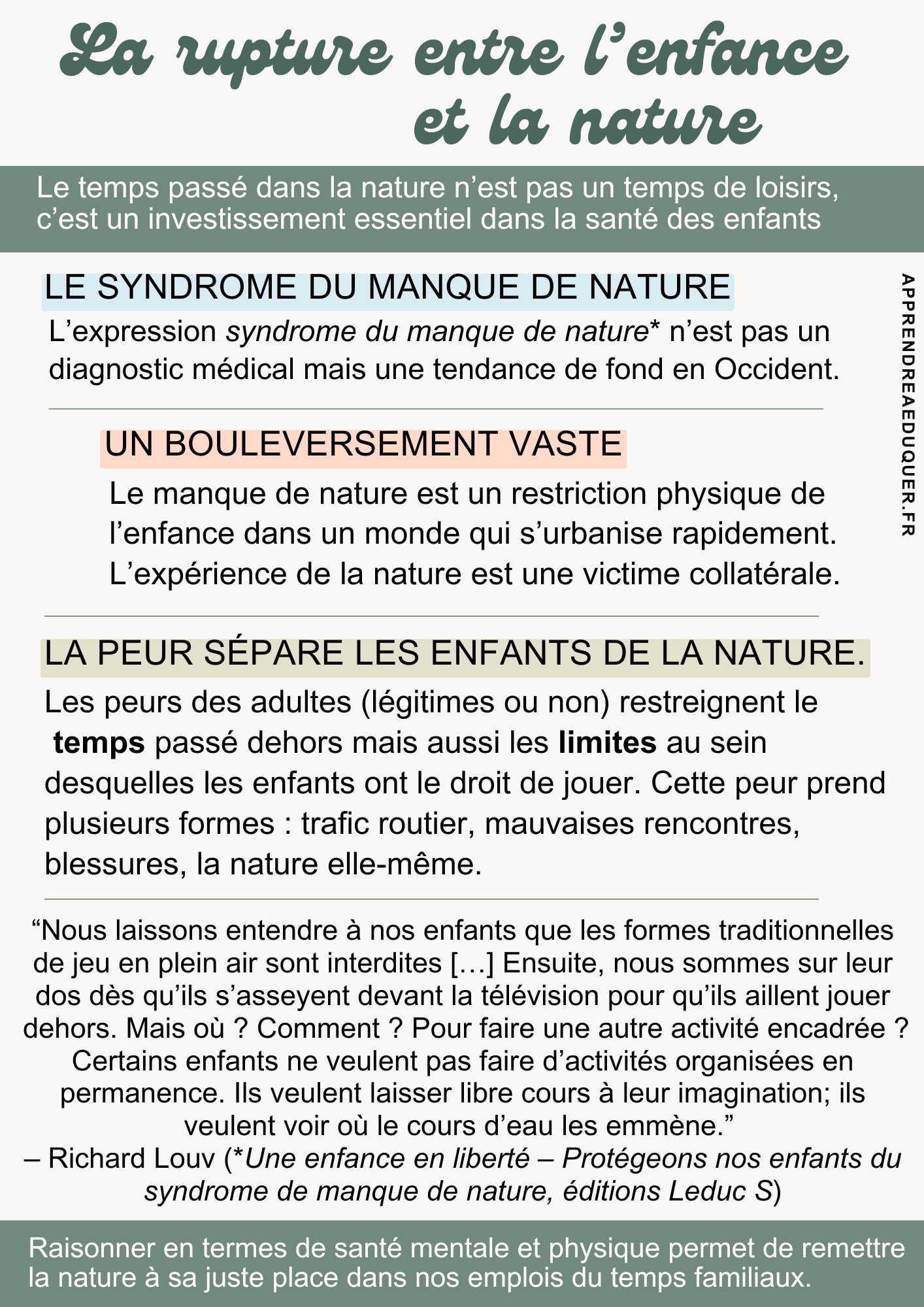 La rupture entre l’enfance et la nature : d'où vient-elle